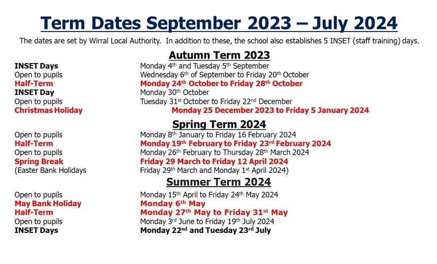 St George's Primary School - Term Dates